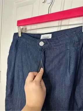 Frame Denim | Pants & Jumpsuits | Frame Rinse Dark Wash Pleated Wide ...